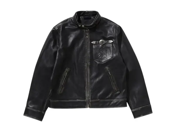 A BATHING APE Leather Harrington Jacket