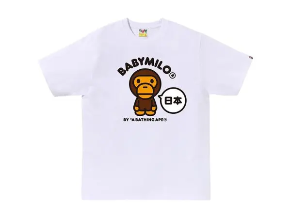 A BATHING APE Japan Baby Milo Ii Tee Shirt - White