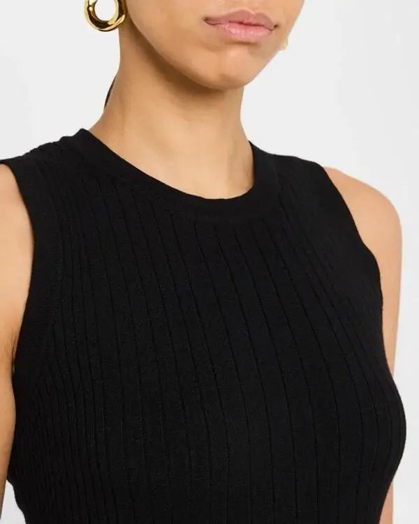 ARGENT Crewneck Ribbed Knit Tank