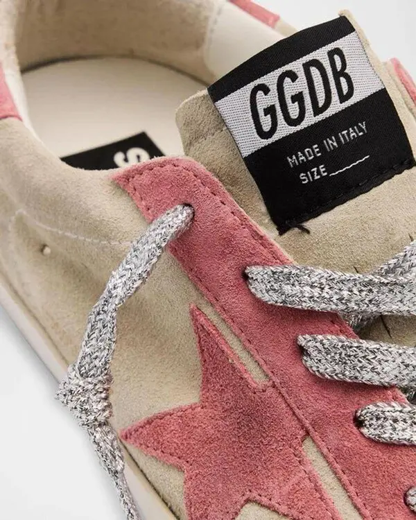 GOLDEN GOOSE Super-star Suede Low-top Sneakers - Beige/pink