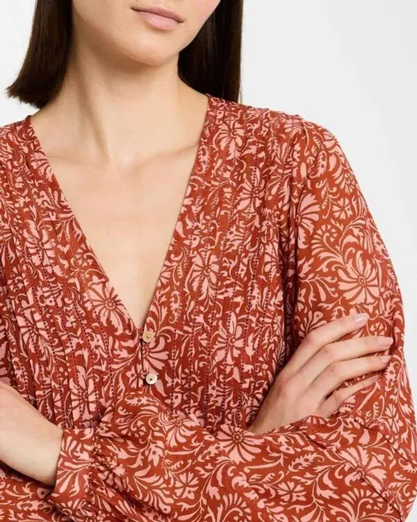 Veronica Beard Calvin Printed Blouse