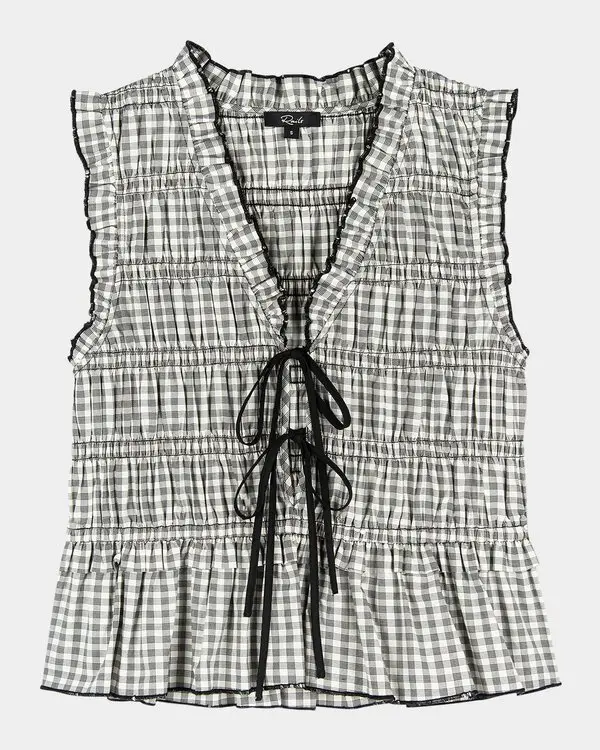 Rails Martine Gingham Blouse - Ivory Jet Gingham
