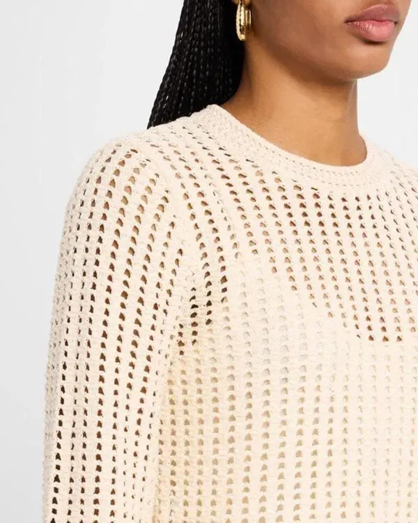 FRAME Crochet Bell Sleeve Sweater Dress