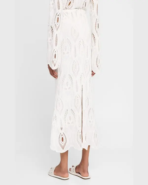 JBQ Kenzie Eyelet-embroidered Maxi Skirt