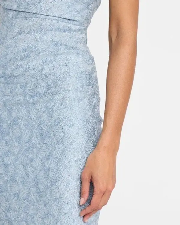 Rickie Freeman For Teri Jon Off-shoulder Column Gown - Light Blue