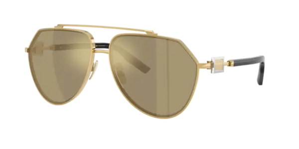 Dolce & Gabbana Pilot Sunglasses With Mirror Lenses - Gold