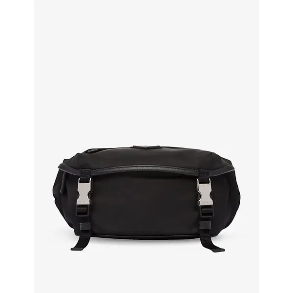 Prada Re-nylon And Leather Shoulder Bag - Black
