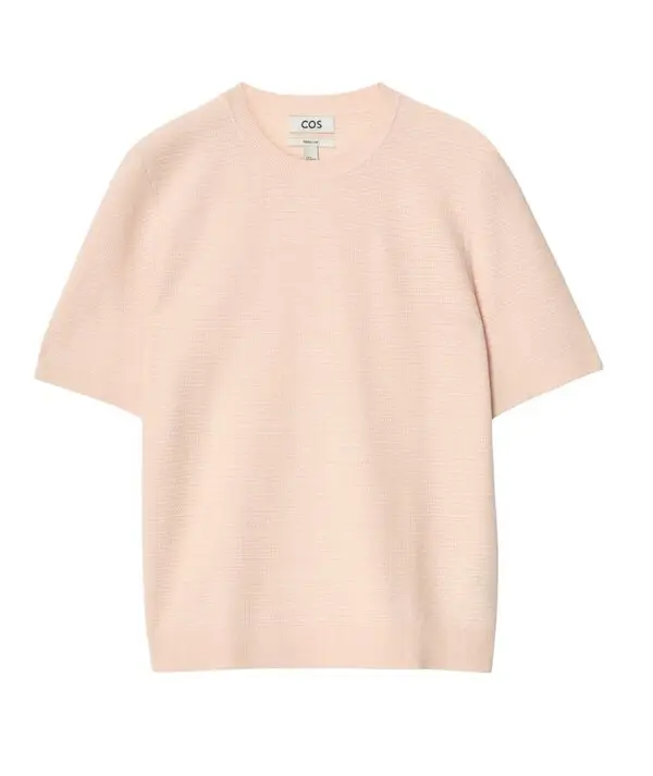 Cos Textured Knitted Cotton T-shirt