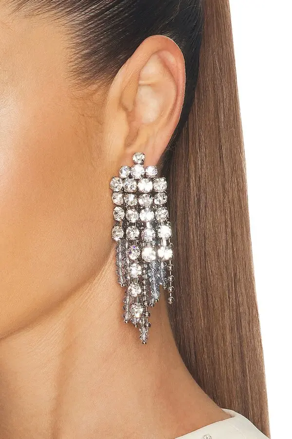 Givenchy Crystal Dangle Earrings In Silvery - 20% Off | Editorialist