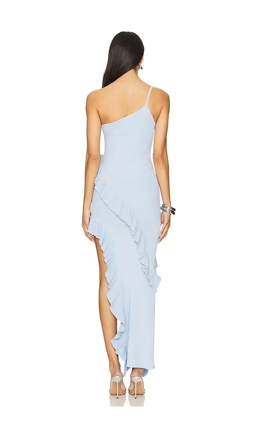 DODIEE Paloma Sculpt-knit One Shoulder Frill Dress