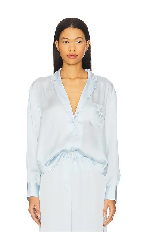 For Love & Lemons Everday Sleep Top In Baby - Blue