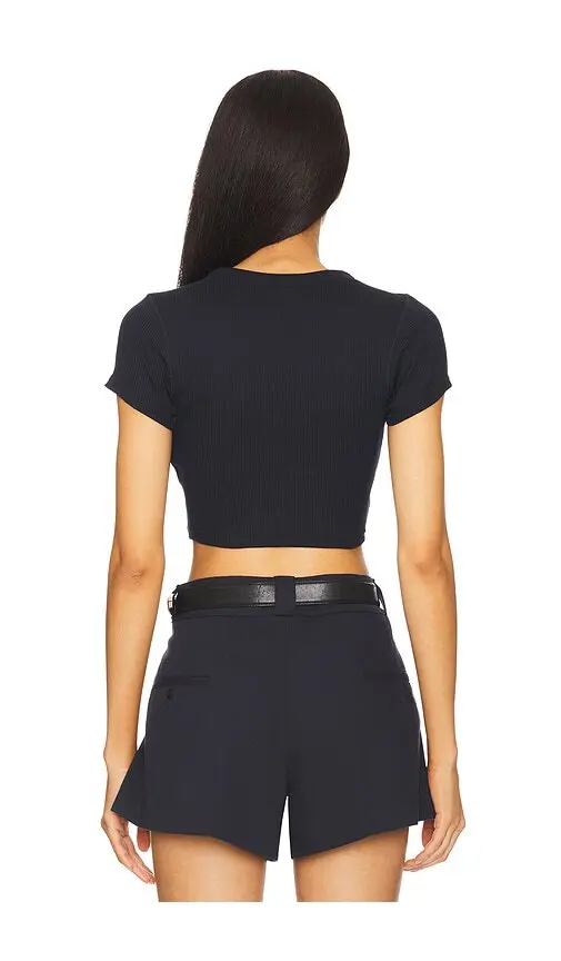 Alexander Wang Cropped Short Sleeve Tee - Navy
