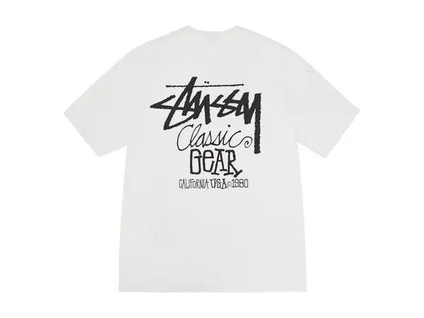 StÜssy Classic Gear Pigment Dyed Tee Shirt - Natural