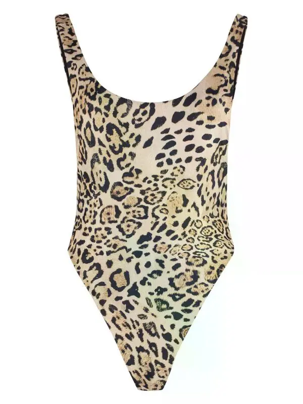 REINA OLGA Leopard Print One-piece Swimsuit - Neutrals
