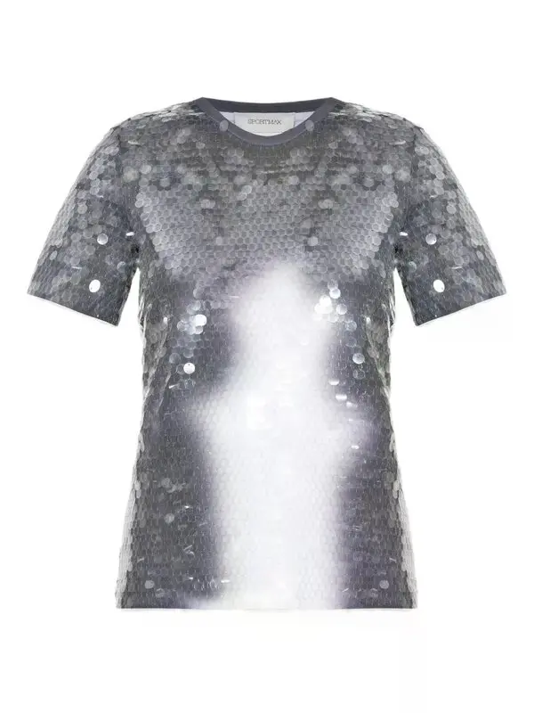 Sportmax Sequin-embellished T-shirt - Black