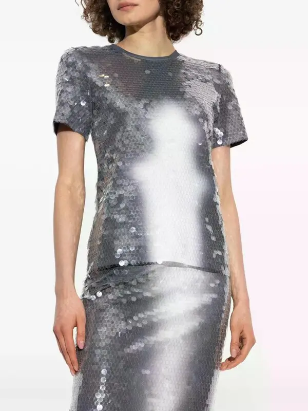 Sportmax Sequin-embellished T-shirt - Black