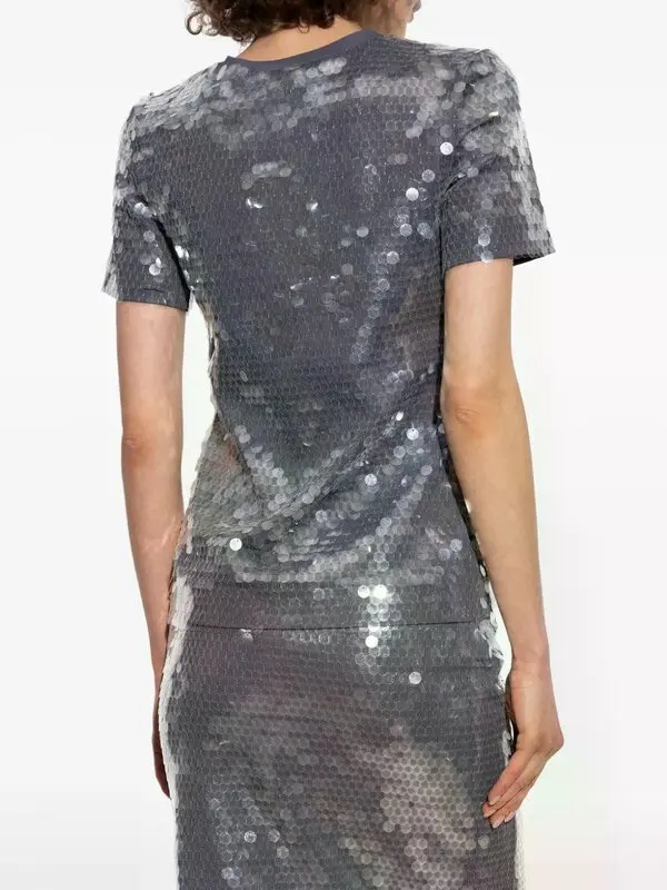 Sportmax Sequin-embellished T-shirt - Black
