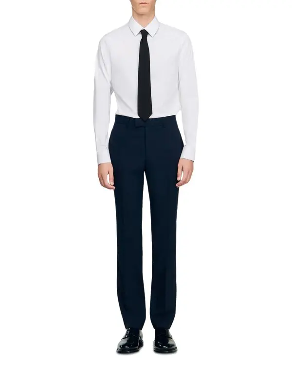 Sandro Wool Suit Trousers - Navy Blue