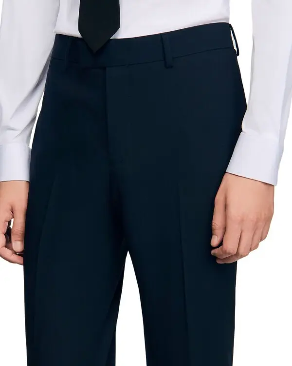 Sandro Wool Suit Trousers - Navy Blue