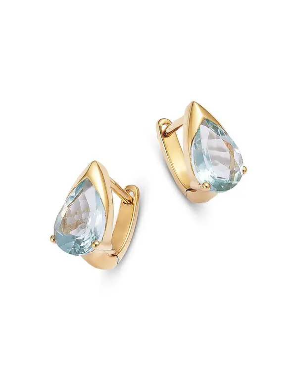 Bloomingdale'S London Pear Huggie Hoop Earrings - Aquamarine