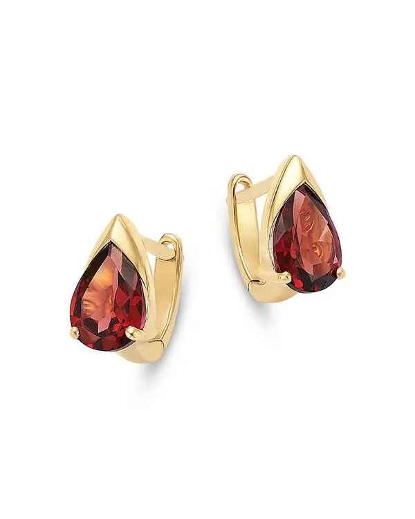 Bloomingdale'S London Pear Huggie Hoop Earrings - Garnet