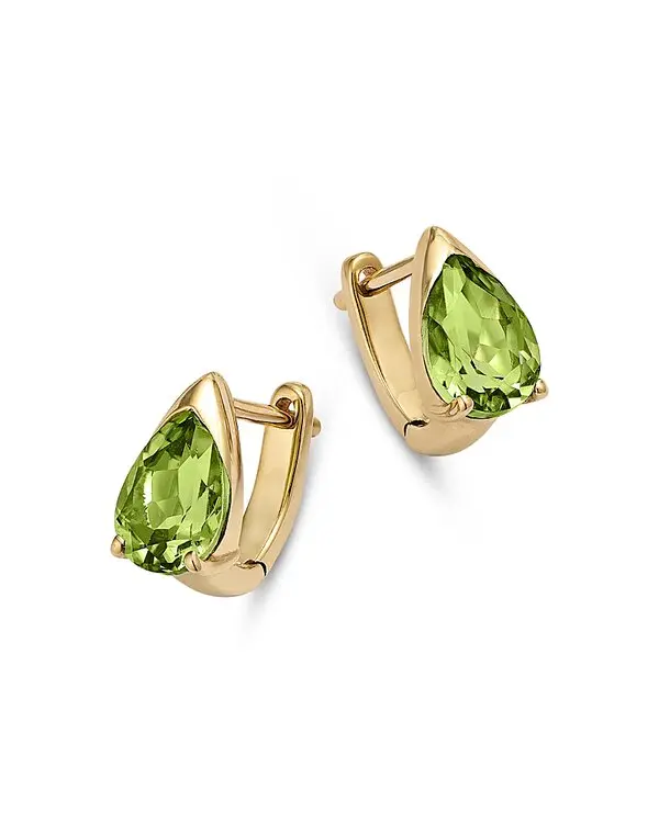 Bloomingdale'S London Pear Huggie Hoop Earrings - Peridot