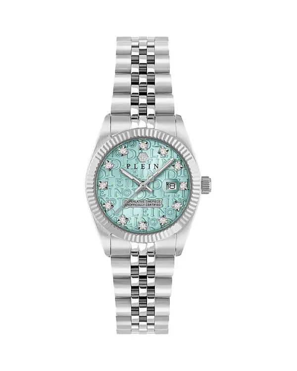 Philipp Plein Date Superlative Watch, 28mm - Blue/silver