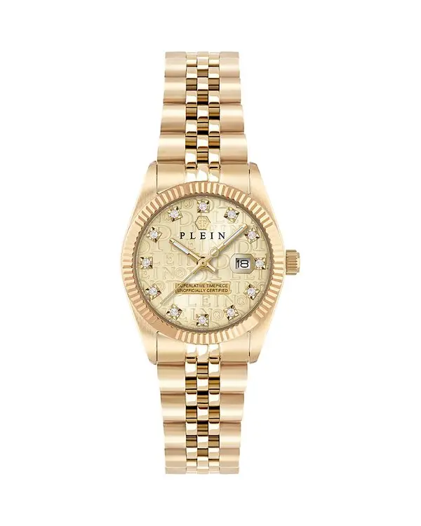 Philipp Plein Date Superlative Watch, 28mm - Gold/gold