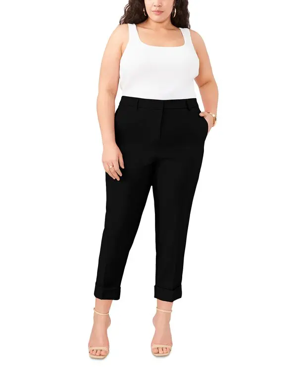 Vince Camuto Plus Wide Cuff Cropped Trousers