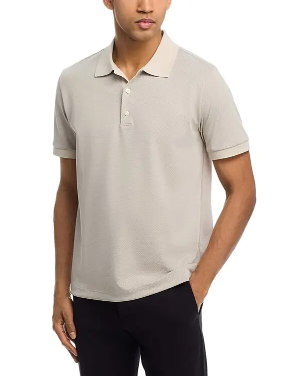 Theory Geo Polo In Mod Jacquard - Sand/walnut
