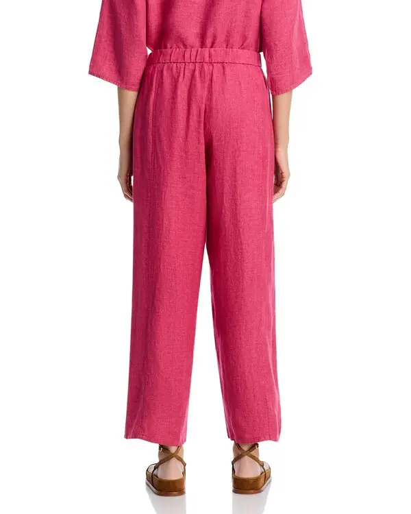 Eileen Fisher Linen Wide Ankle Pants - Geran