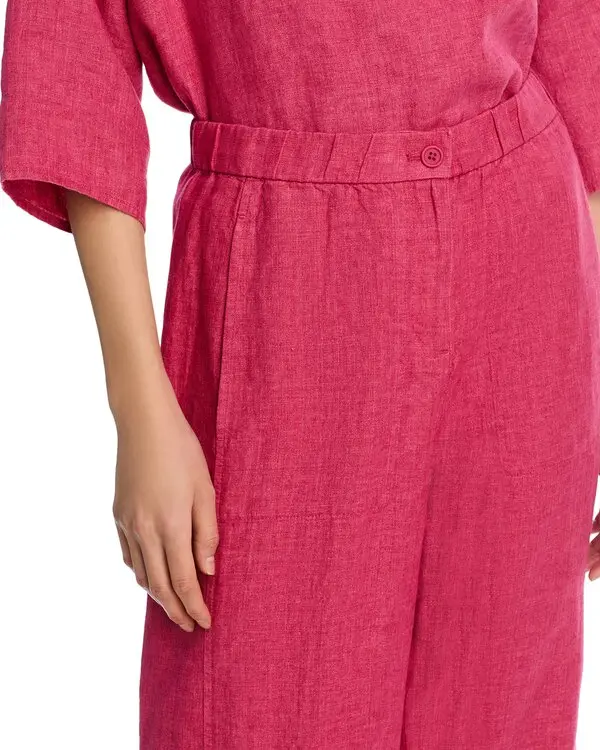 Eileen Fisher Linen Wide Ankle Pants - Geran