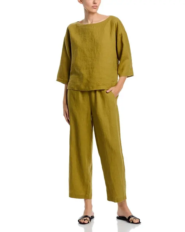 Eileen Fisher Linen Boat Neck Top