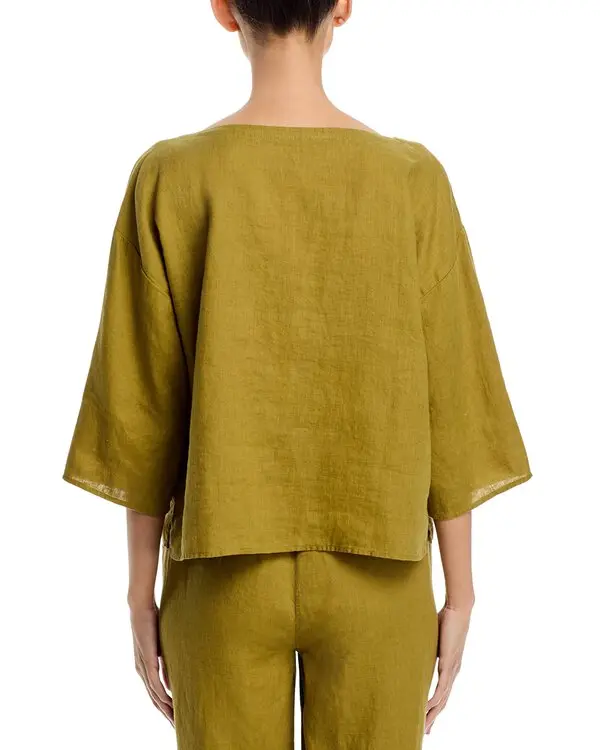Eileen Fisher Linen Boat Neck Top