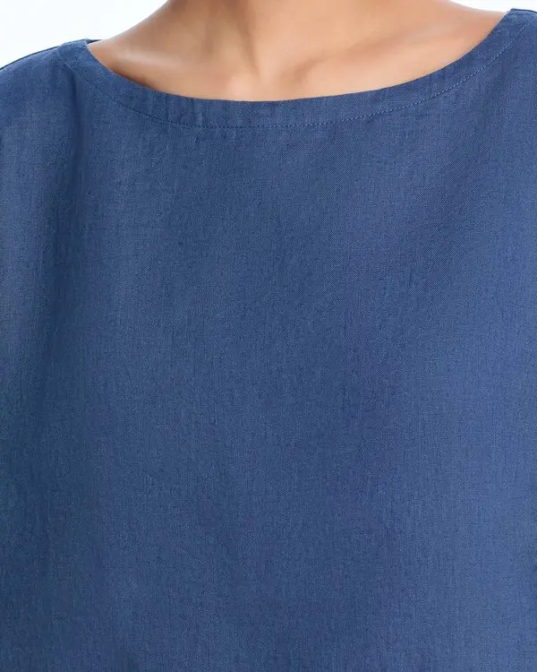 Eileen Fisher Linen Boat Neck Top