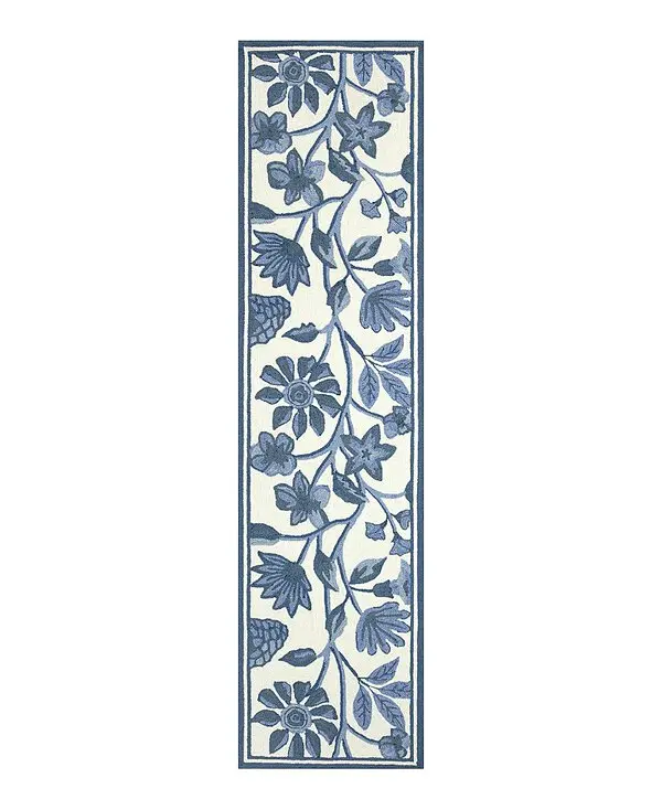 LUSH DECOR Liora Manne Capri Floral Vine Runner Area Rug, 2' X 5 - Blue