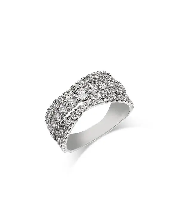 Bloomingdale'S 14k Gold Diamond Crossover Statement Ring, 1.5 Tcw - White