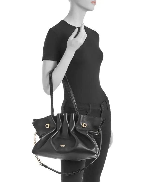 FERRAGAMO Soft Leather Shoulder Bag