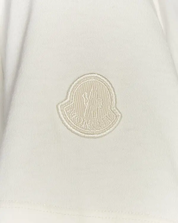 Moncler Crocheted Neck Tee - Natural