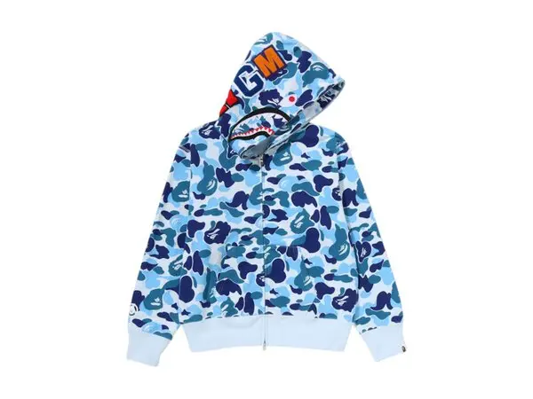A BATHING APE Abc Camo Shark Full Zip Hoodie - Blue