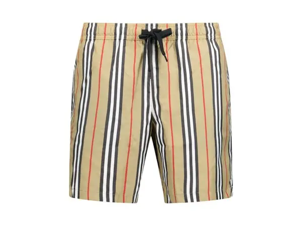 Burberry Striped Check Print Swim Shorts