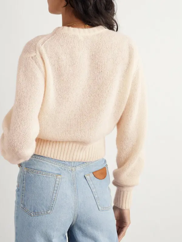 Chloé Embroidered Alpaca And Silk-blend Sweater
