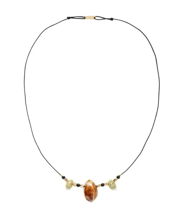 Isabel Marant Gold-tone, Agate, Shell And Cord Necklace