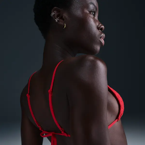 Nike Terry Texture Triangle Bikini Top - Red