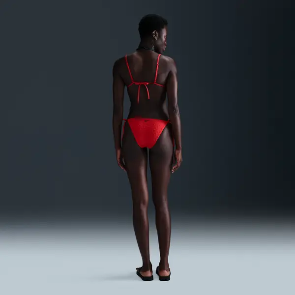 Nike Terry Texture Tie String Bikini Bottom - Red