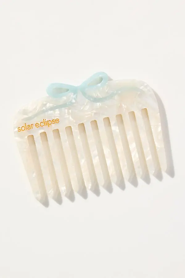 SOLAR ECLIPSE Handpated Pocket Comb - Something Blue Bow