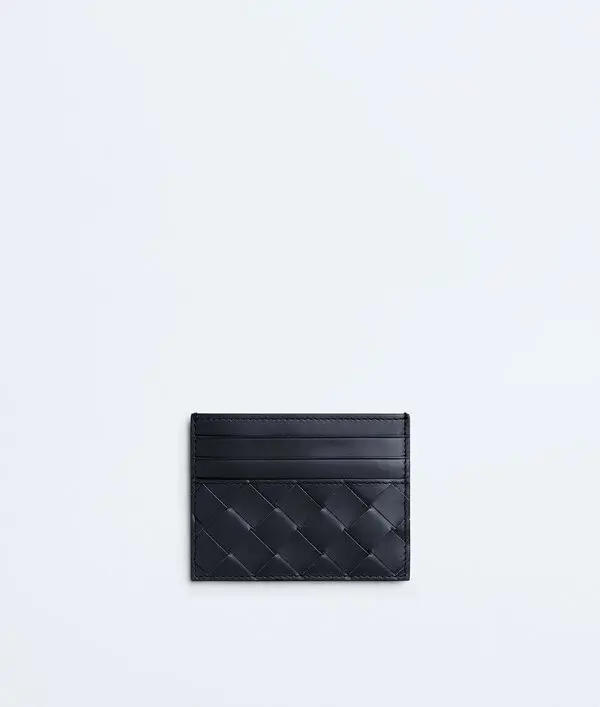 Bottega Veneta Intrecciato Credit Card Case - Deep Blue