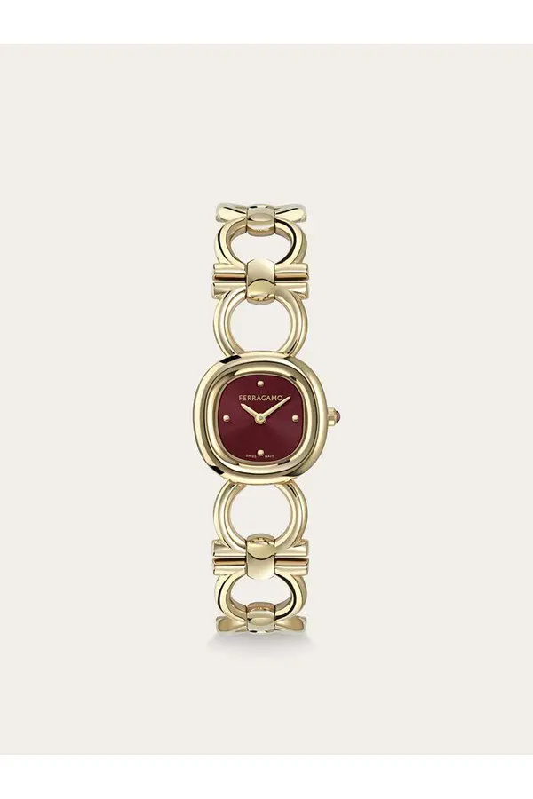 FERRAGAMO Double Gancini Watch - Burgundy