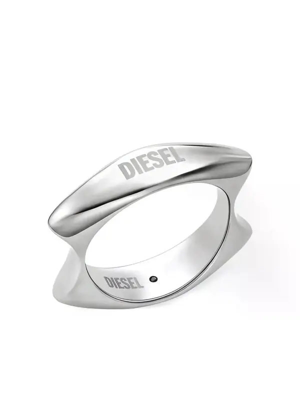 Diesel Logo Stamp Ring - Silver