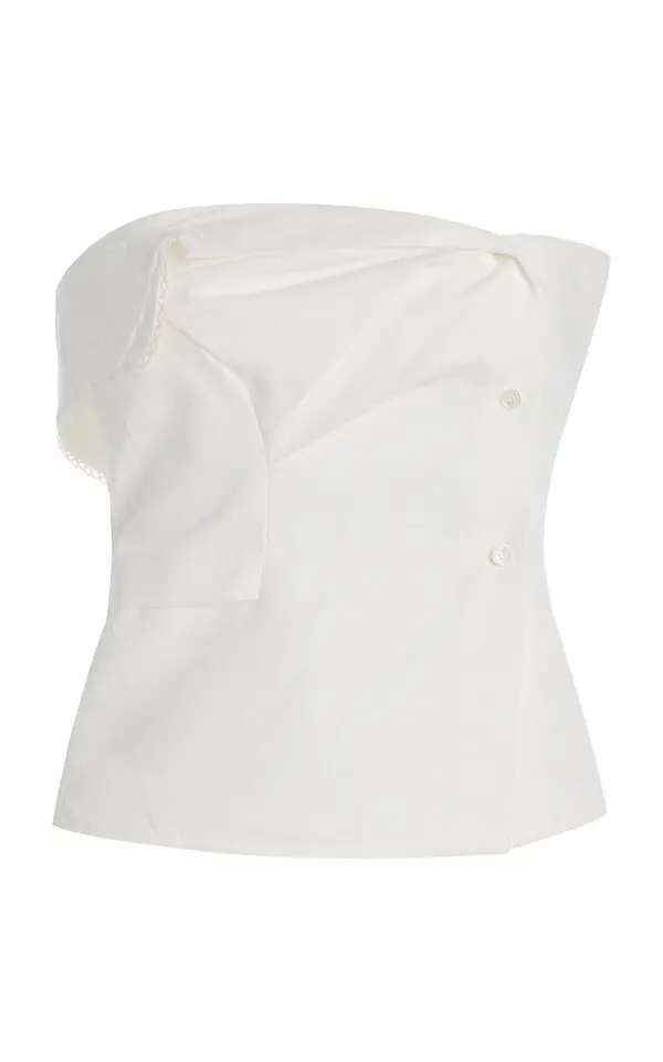Miu Miu Cotton Poplin Bustier Top